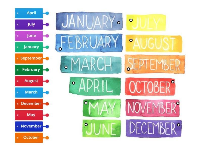 MONTHS OF THE YEAR - Labelled diagram