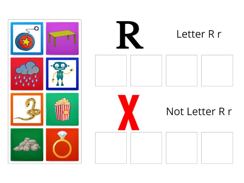 Letter R sorting game - Group sort