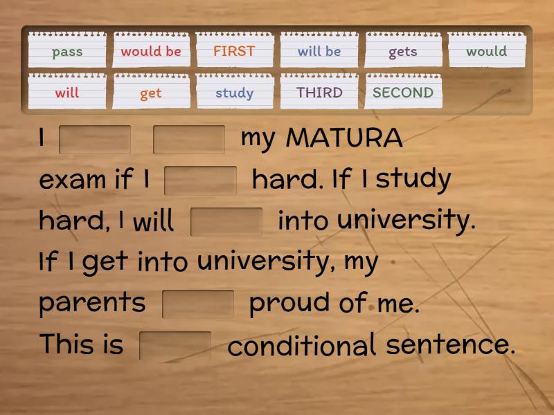 Conditional sentences - 1st, 2nd & 3rd Conditional - Palabra perdida