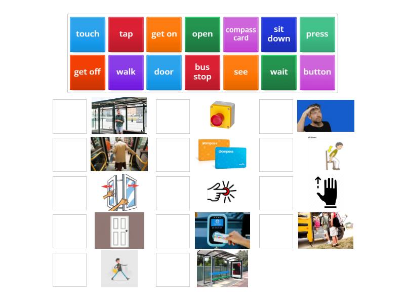 taking the bus story - vocab - Match up