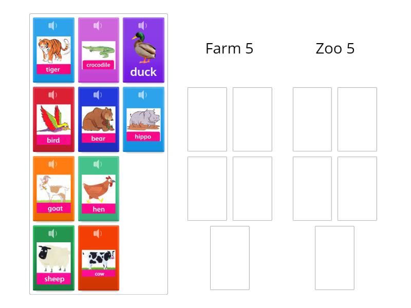 Animals sorting game - Group sort
