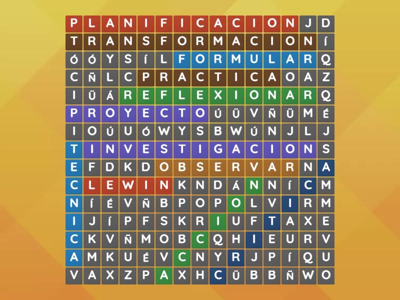 Investigación-Acción - Sopa de letras