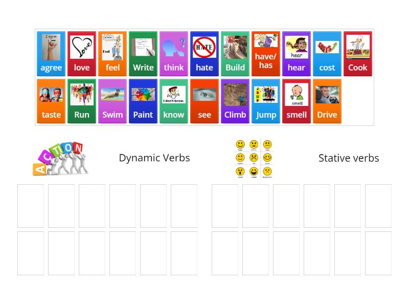 G12 Stative Vs Dynamic Verbs - Group sort