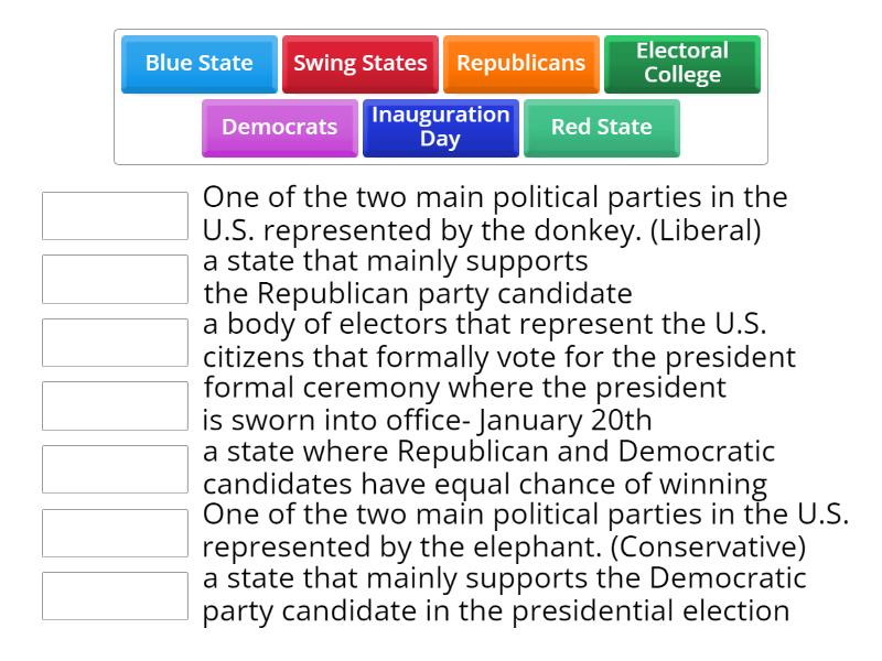 Election Vocab - Match up
