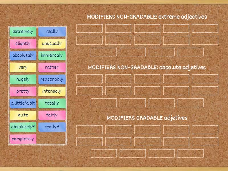MODIFIERS ADJECTIVES - Group sort
