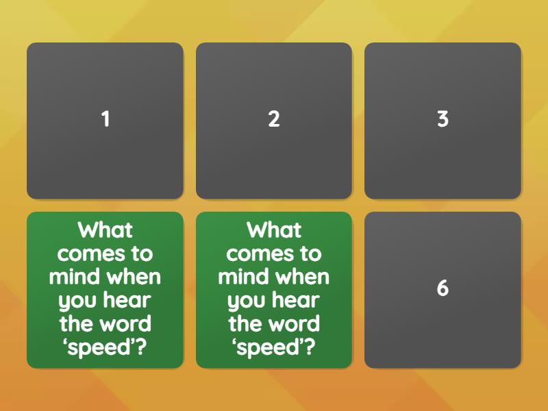 Speed - Matching pairs