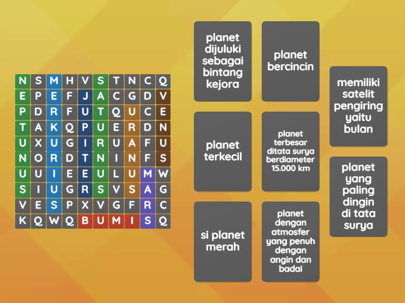teka teki planet - Wordsearch
