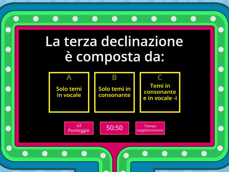Ripasso di latino 2 - Gameshow quiz