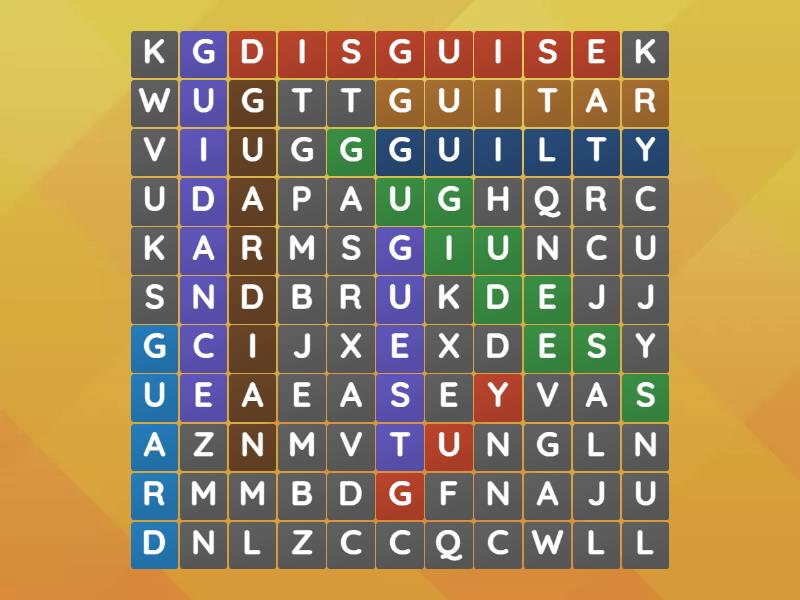 gu words - Wordsearch