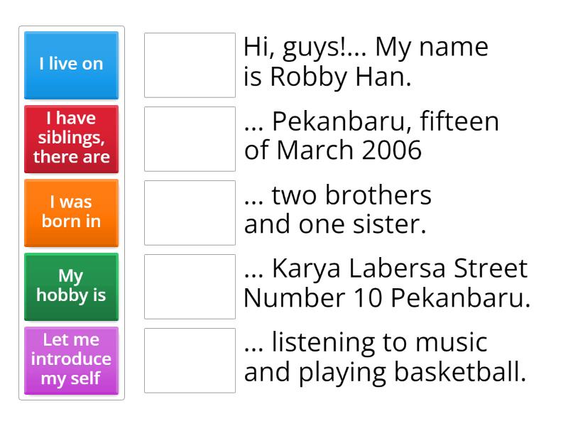 Introduce Yourself - Match up