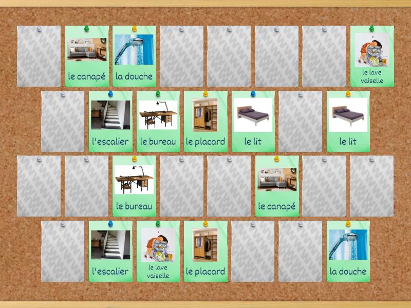 Lexique les meubles - Matching pairs