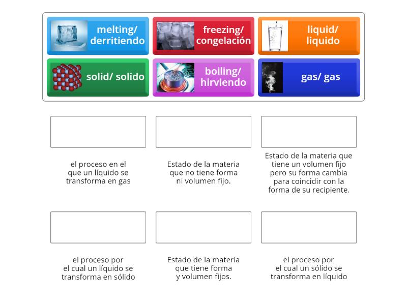 States of Matter Vocabulary/ Vocabulario de los estados de la materia ...
