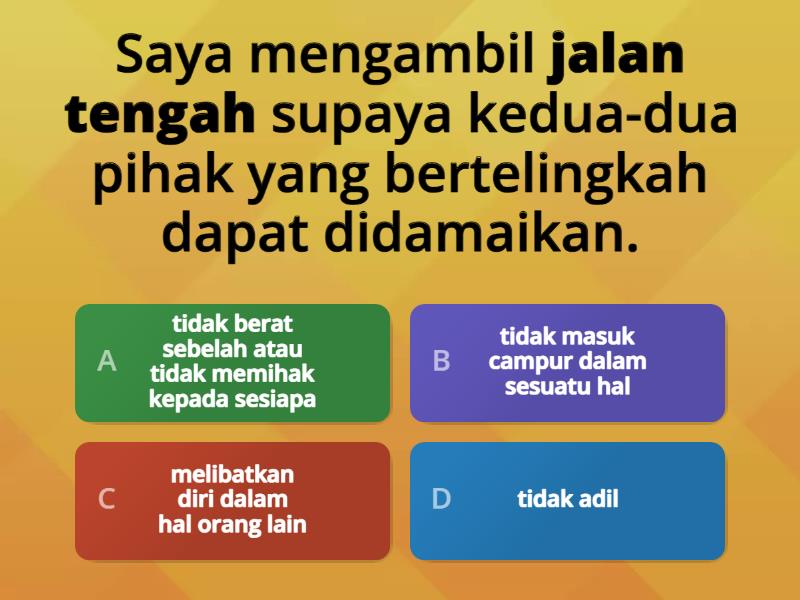 Ujian Peribahasa 5: Darjah 6 (Peribahasa Darjah 3) - Questionário