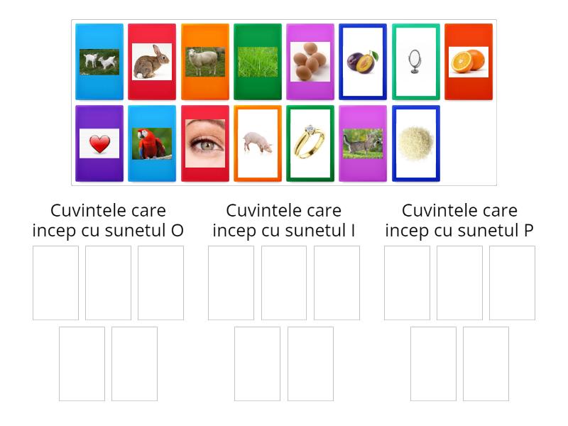 Identifica sunetul initial, prof. Manuela Purigiu. - Group sort