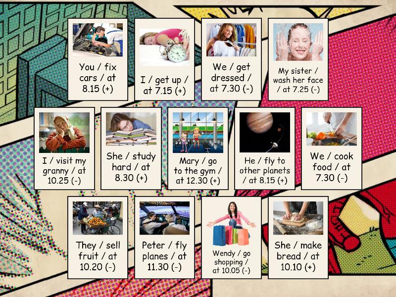 Starlight 4 module 2 actions (-s / don't / doesn't) - Flip tiles