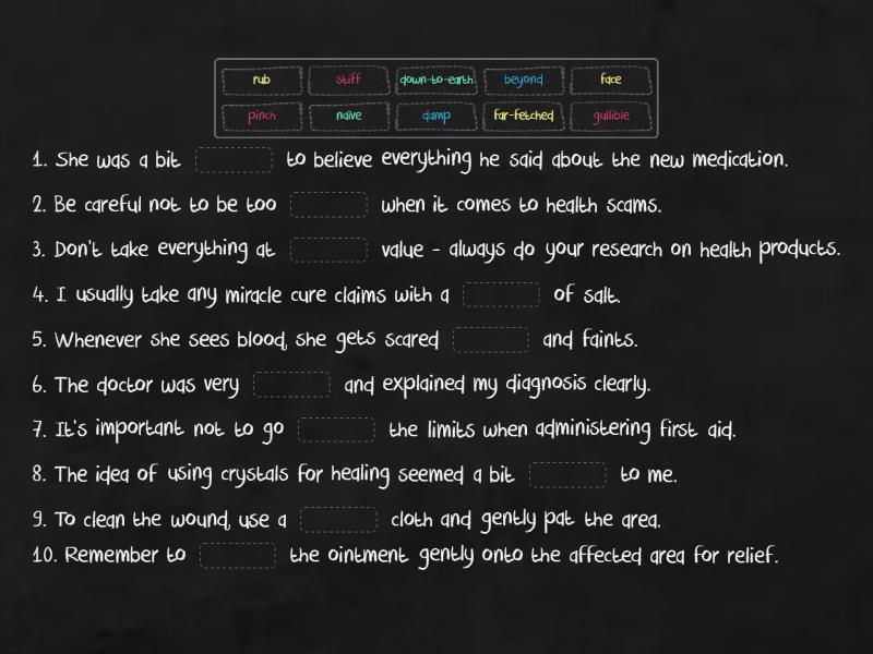 B2 Revision Unit 2 Complete The Sentence