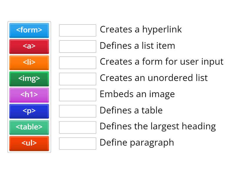 HTML basics - Match up