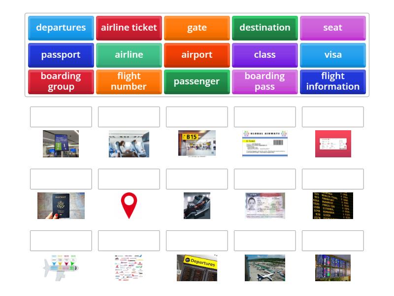 AT THE AIRPORT VOCABULARY LIST 1 - Match up