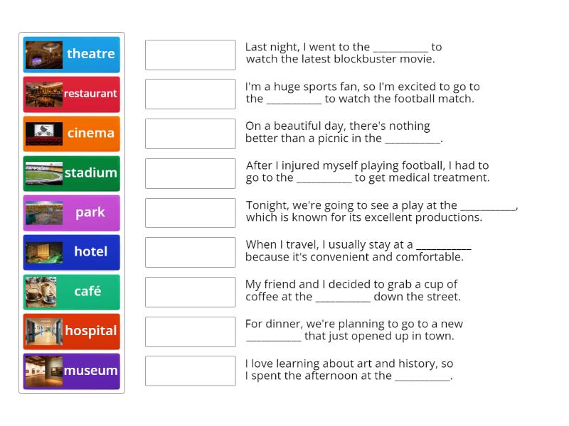 Places in town - Match up