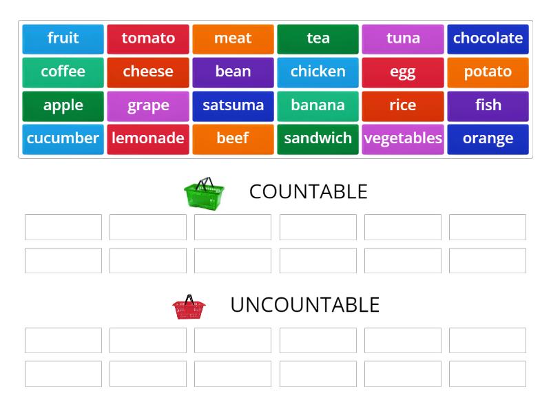 COUNTABLE / UNCOUNTABLE nouns - Group sort