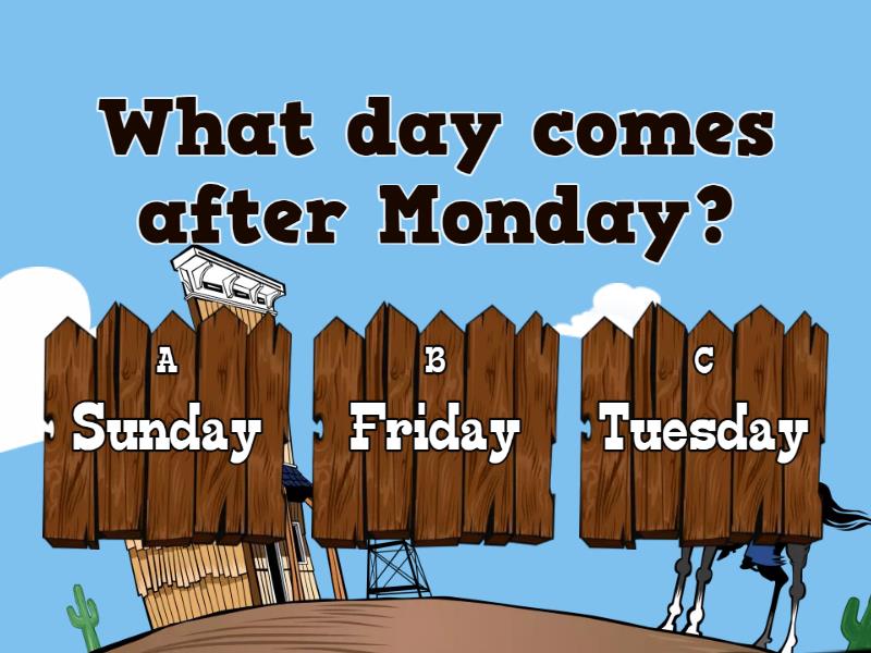 Days of the week - Cuestionario