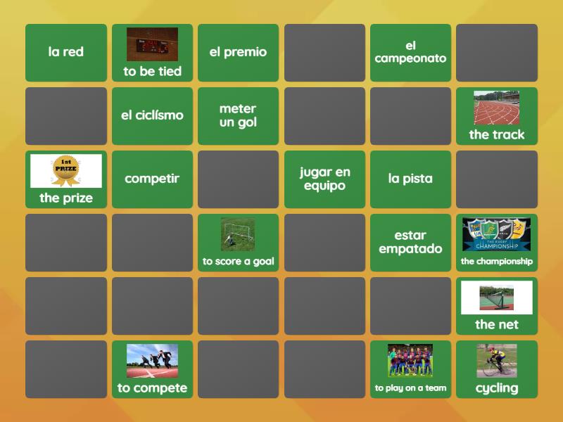 Avancemos 2 Unidad 2.1 Vocabulario Matching - Matching pairs