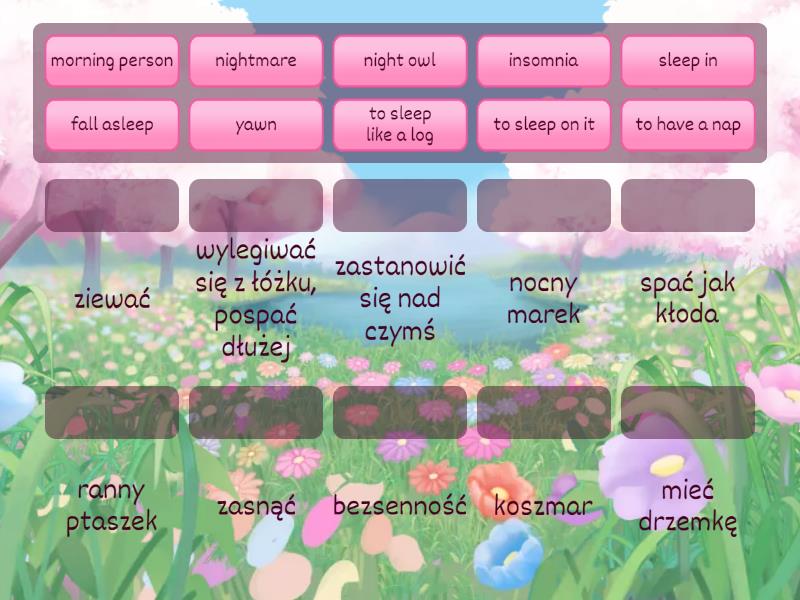 Sleep idioms&vocabulary - Match up