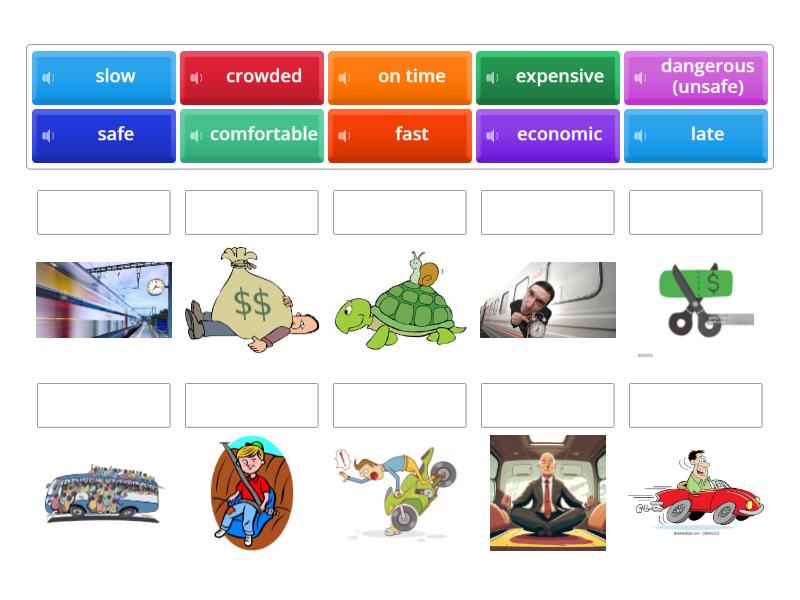 Transport adjectives - Match up