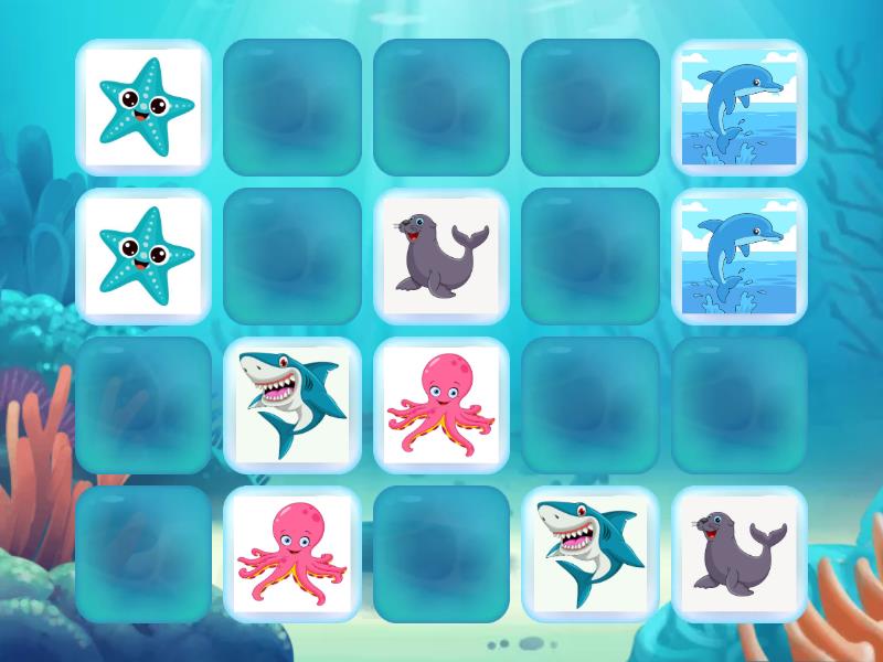 Sea animals (memory) - Matching pairs