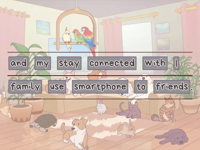 Organize the sentences to talk about the technology use - الترتيب