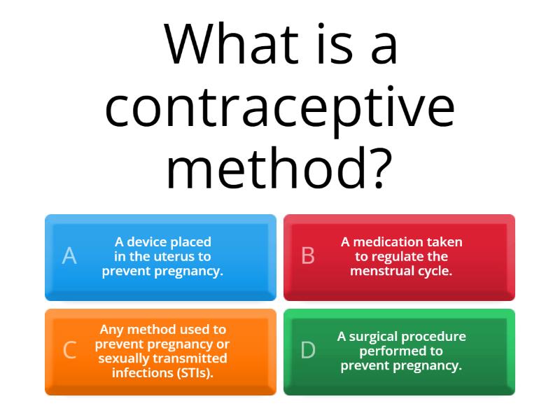 Contraceptive methods - Quiz
