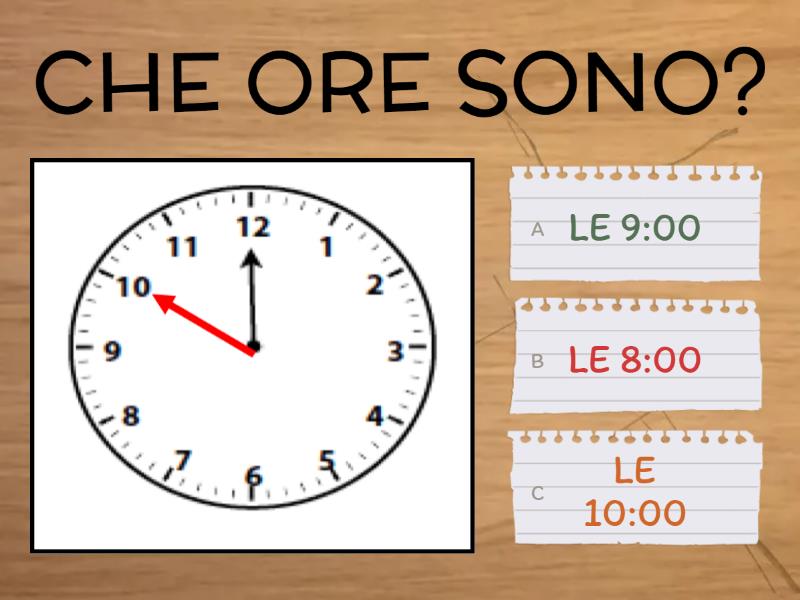 CHE ORE SONO ORE PRECISE 00 - Quiz