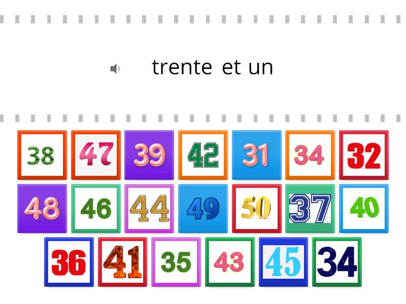 Nombres 30-50 - Find the match