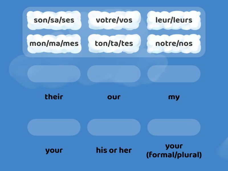adj possessif - Match up