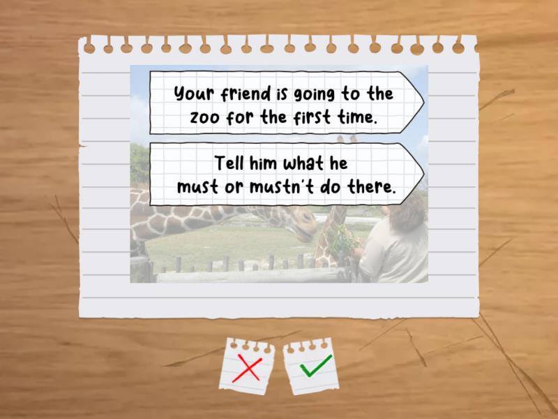 Speaking cards (must/mustn't) - Flash cards