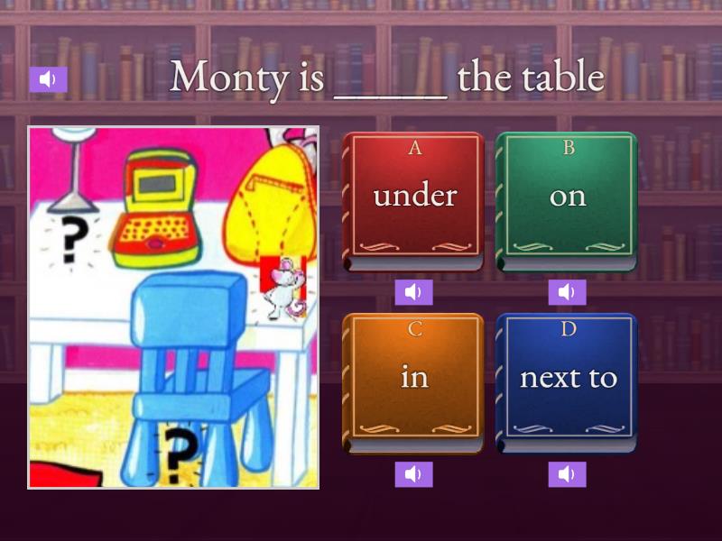 KB1 unit 3 in on under next to - Questionário