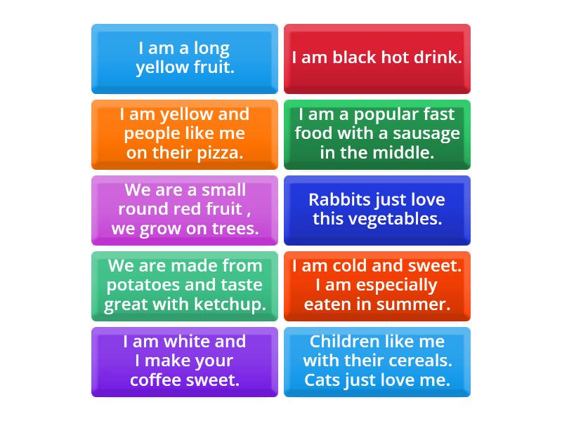 Which food am I ? - Flip tiles