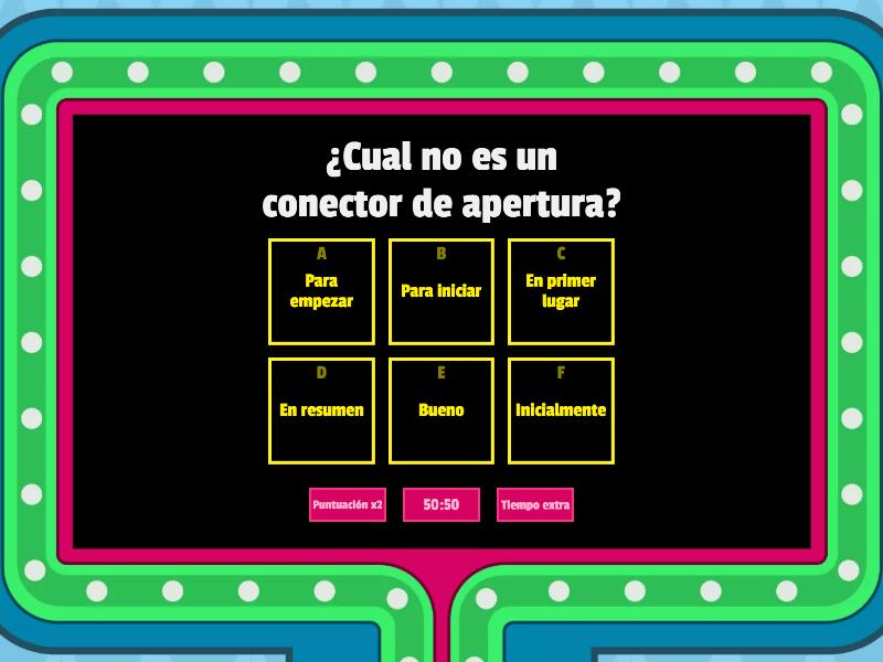 cual no es un conector - Concurso de preguntas
