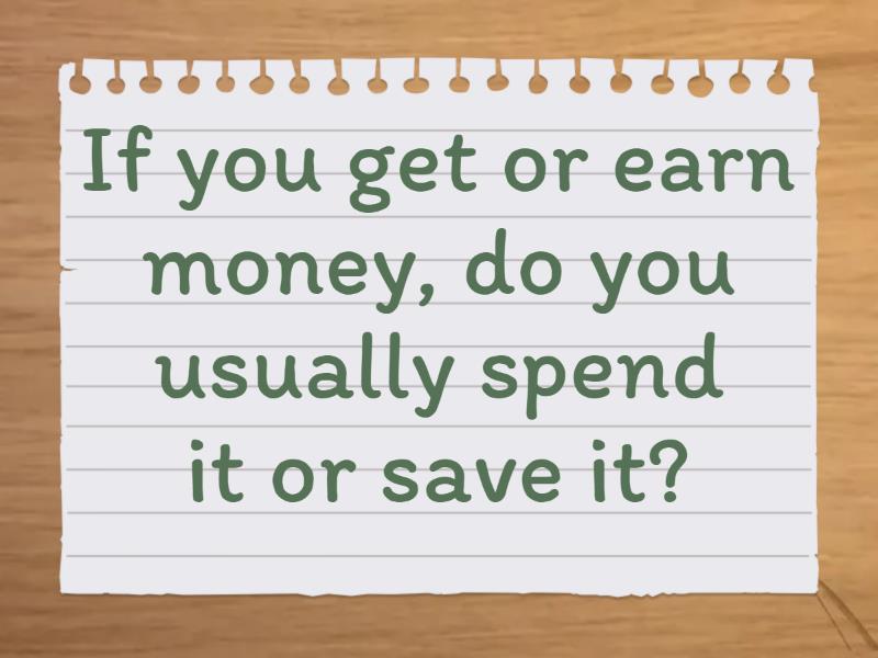 Money, spending, and budgets - Flash cards