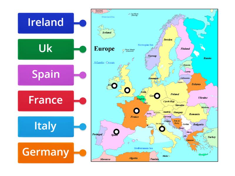 Europe - Labelled diagram
