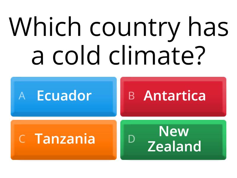 Climates around the world. - Quiz