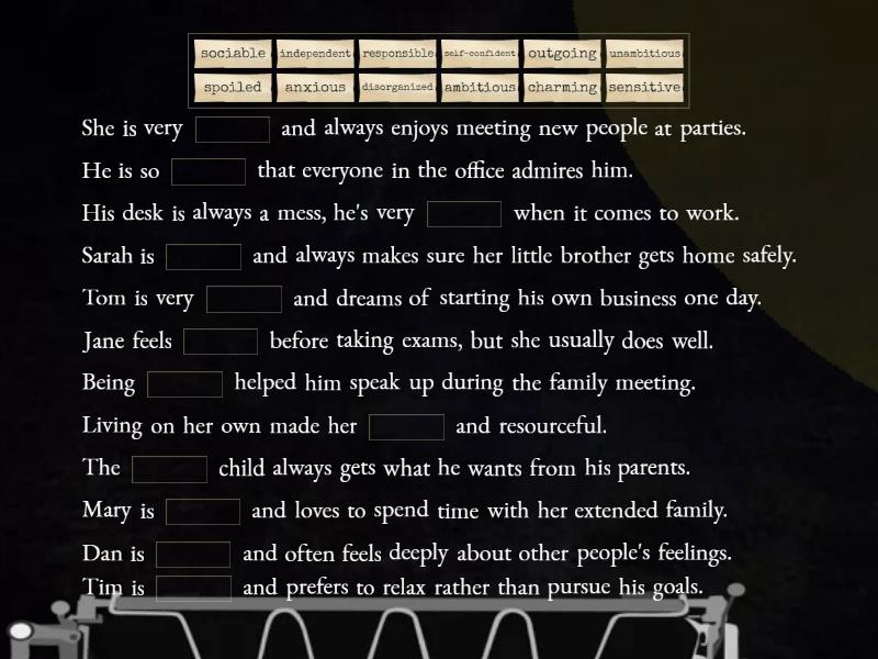 Personality - Complete the sentence