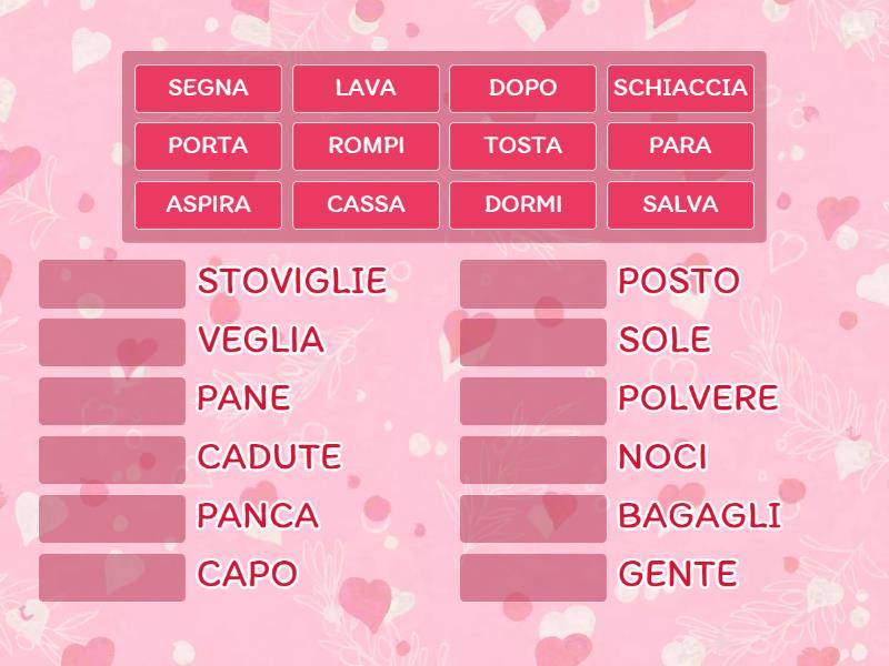 FORMA I NOMI COMPOSTI - Match up