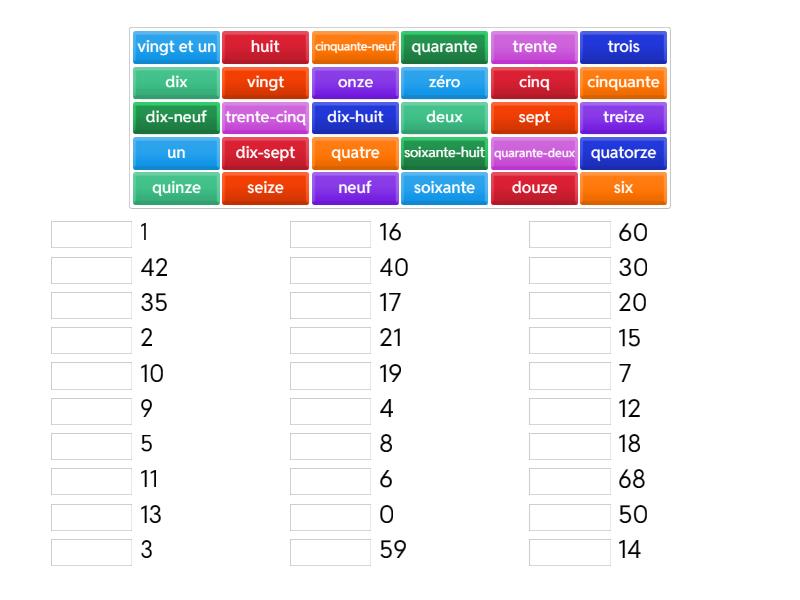 Les Nombres 0-69 - Une las parejas