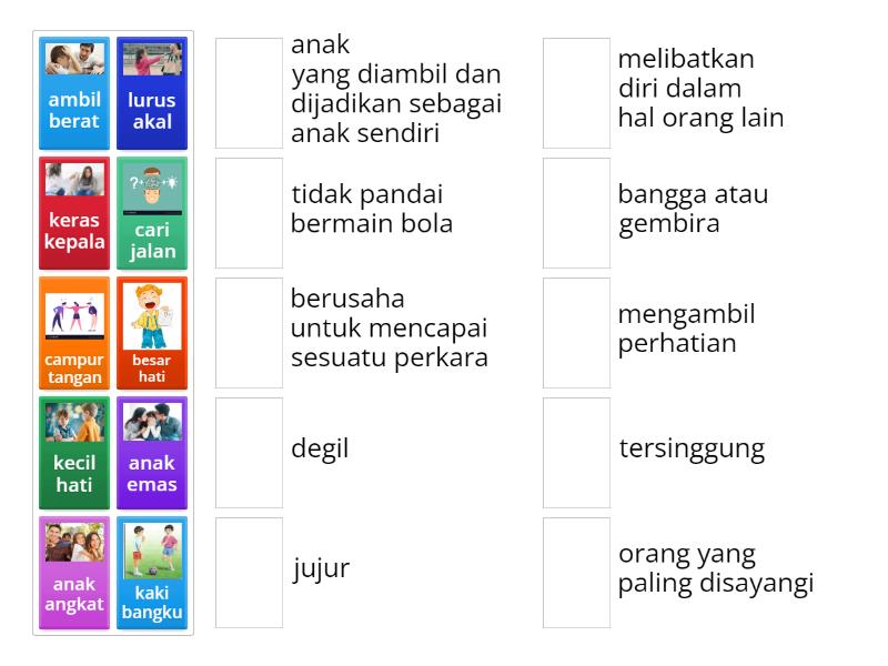 Peribahasa (Unit 1-Unit 5) - Une las parejas