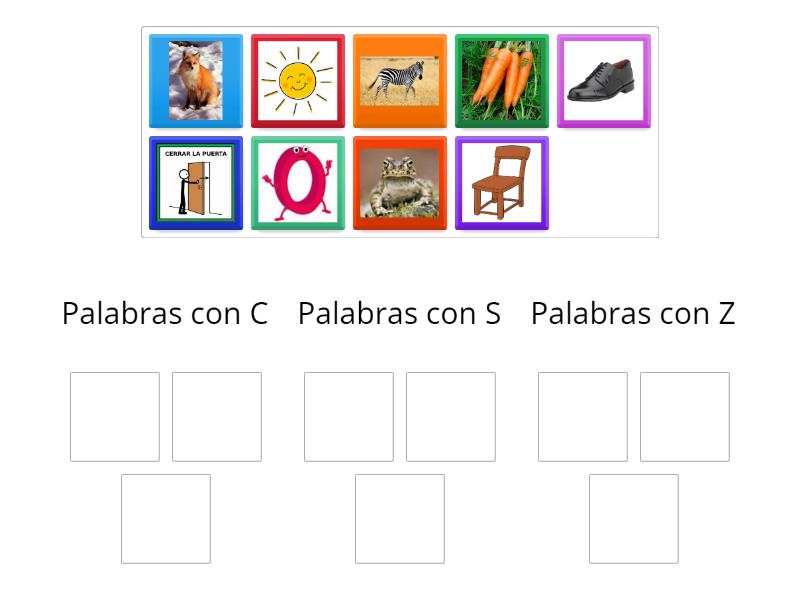 Uso de la s, c y z - Ordenar por grupo