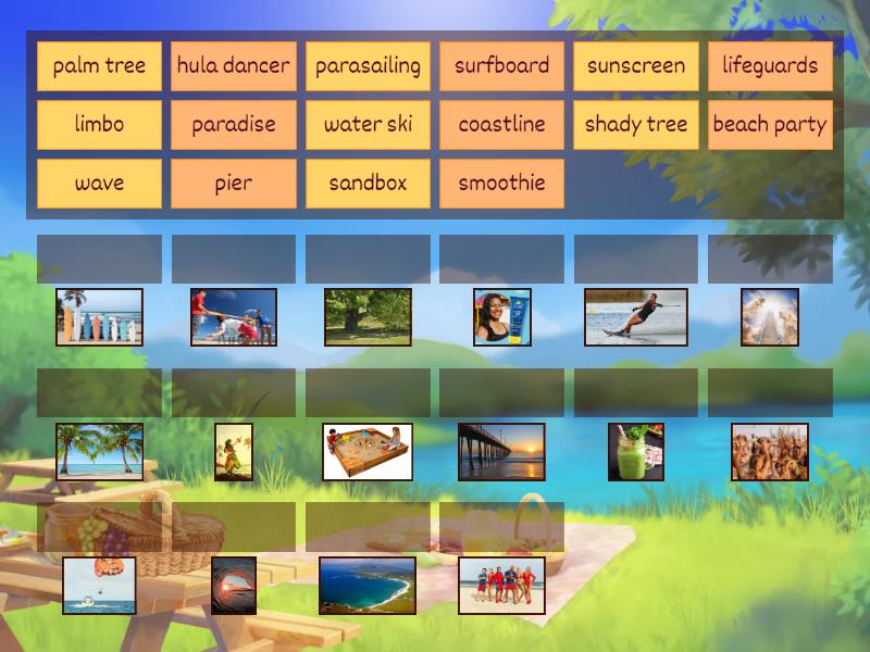 summer vacation vocabulary - Match up