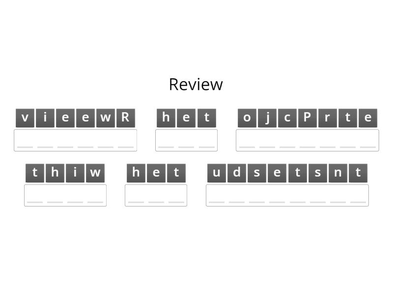 4th grade observation - Anagram