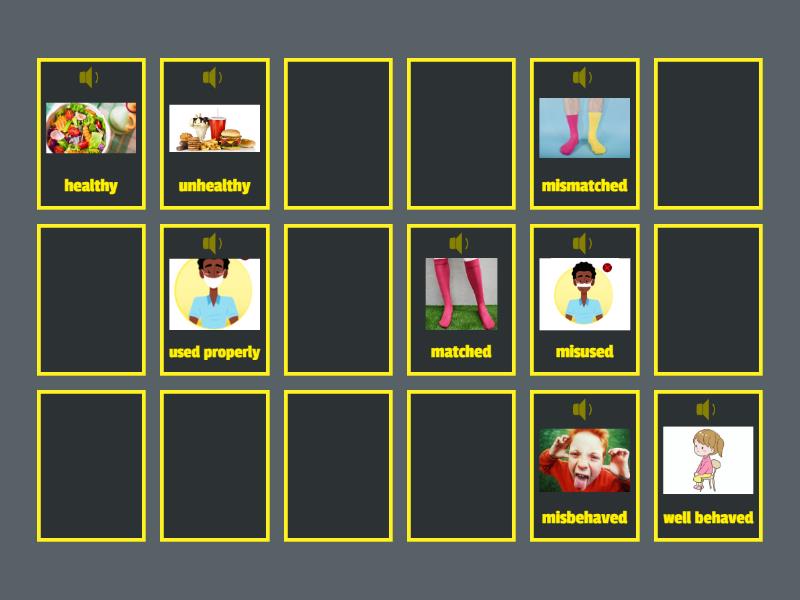 Generative Vocabulary/ Prefixes (mis- & un-) - Matching pairs