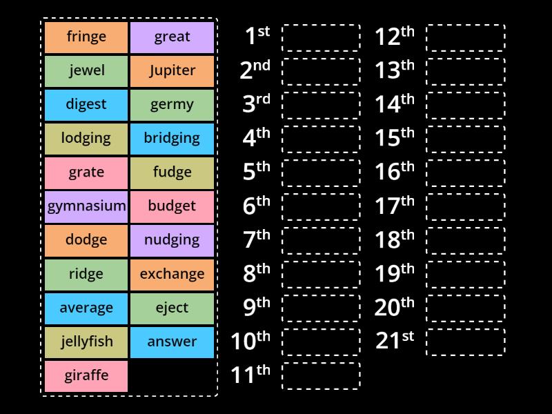 Unit 7 Lessons 1-5 Alphabetical Order (2023-2024) - Orden correcto